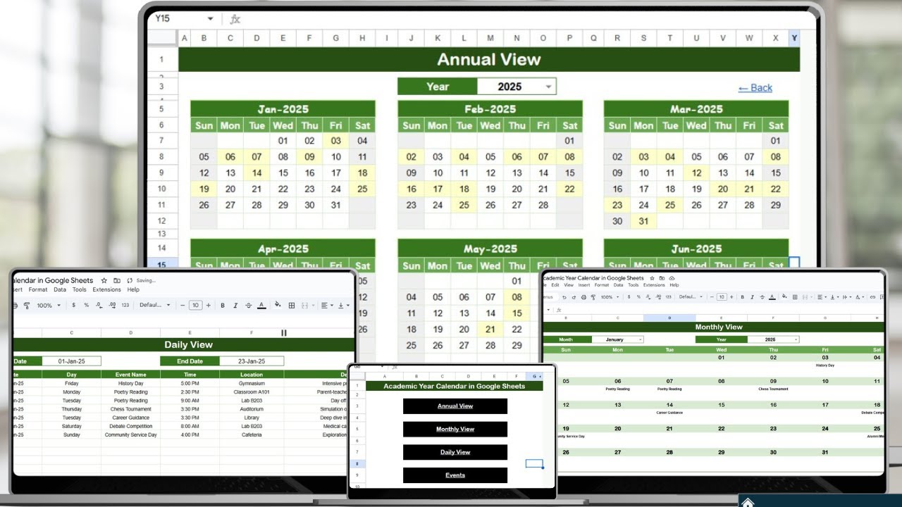 Academic Year Calendar in Google Sheets - YouTube