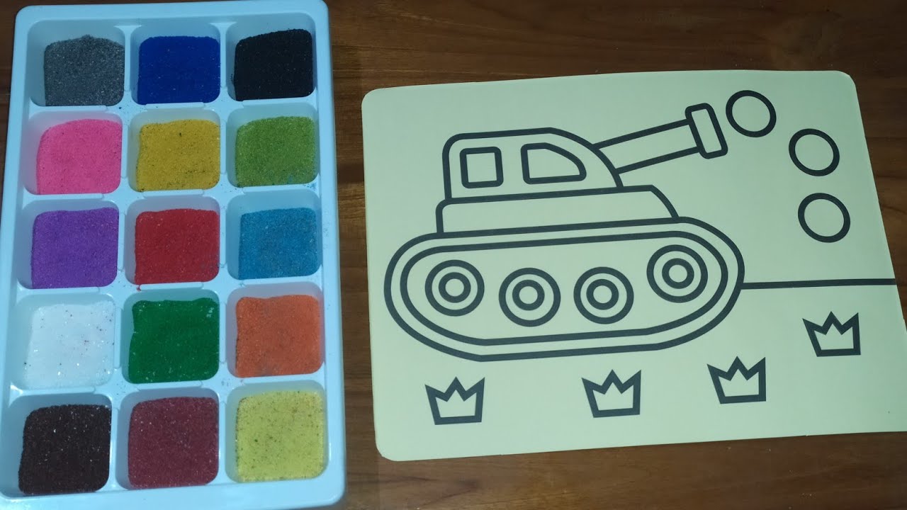 Picture of a tank car colored using color sand - YouTube
