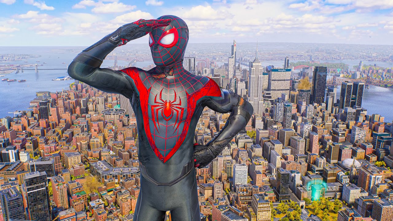 Standing on the TALLEST Building in Marvel's Spider-Man 2... - YouTube