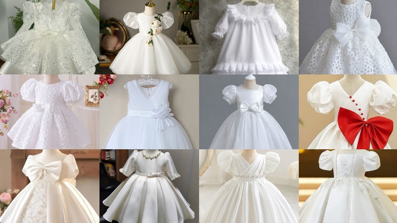 White Frock design/ white Frock design for baby girls/ Baby girl white ...