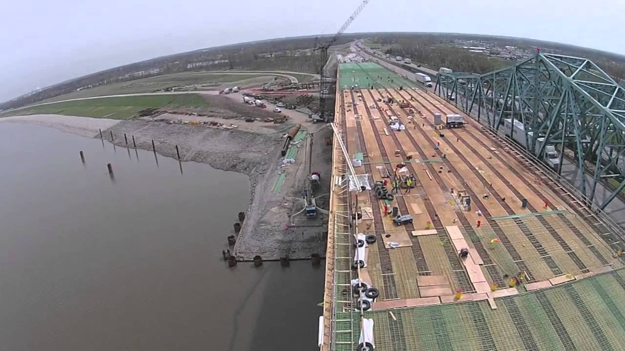 Bridge Deck Pour Fly Over with The DJI Phantom - YouTube