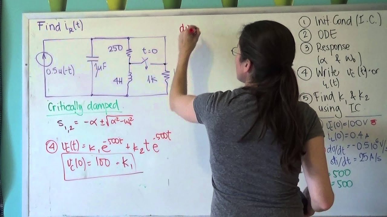 Critically damped RLC circuit 4/5 - YouTube