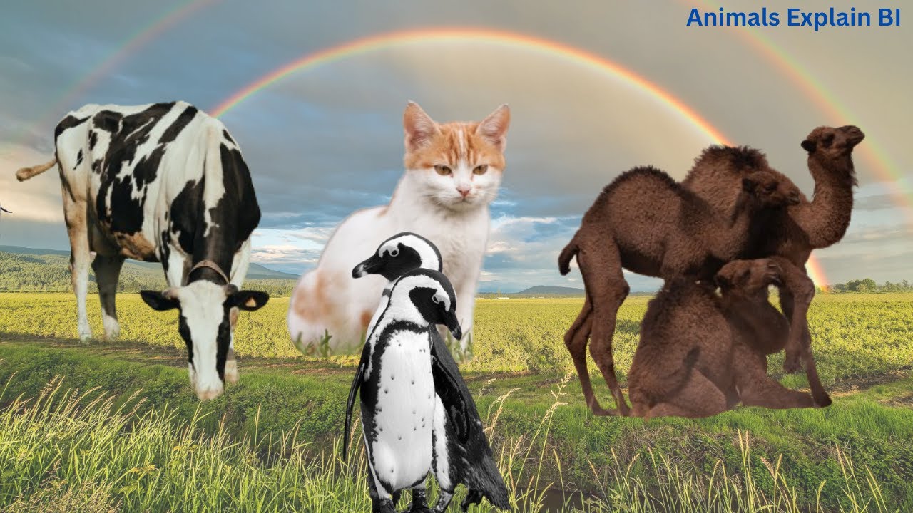 CUTE ANIMAL VIDEOS - ANIMAL SOUNDS, CAT, COW, CAMEL, PENGUIN, DOG ...