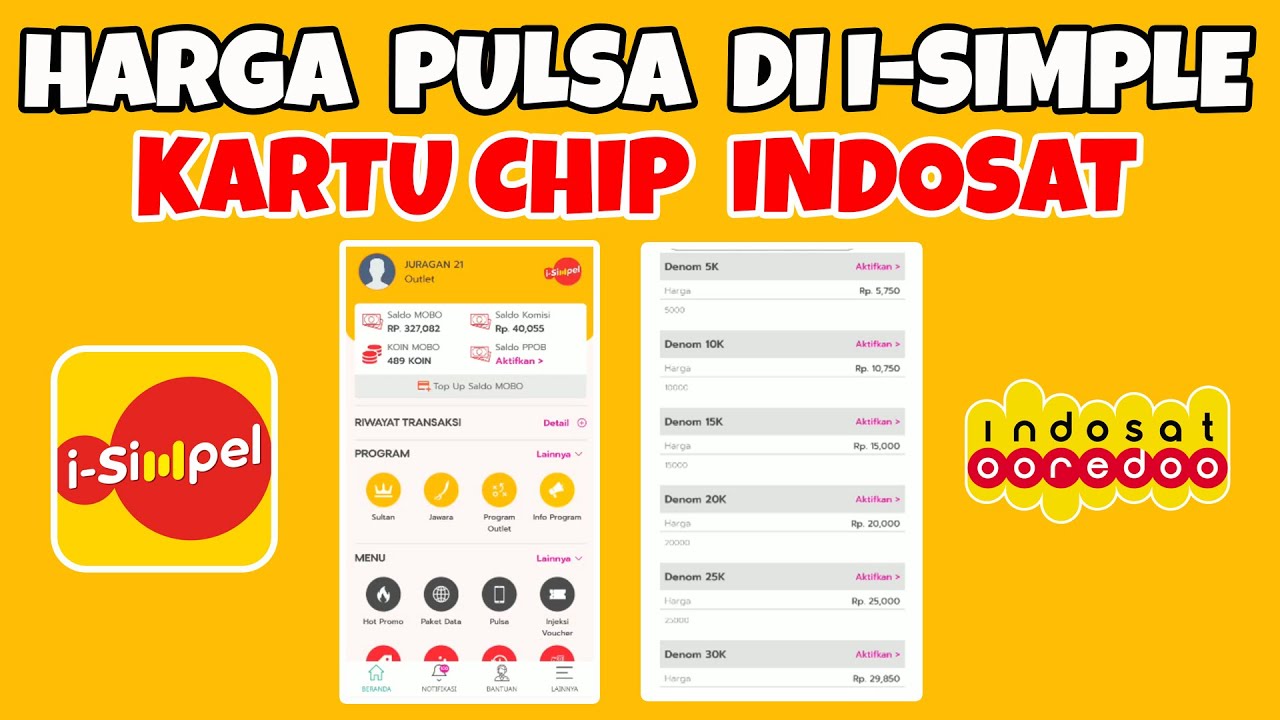 HARGA PULSA DI I-SIMPLE INDOSAT TERBARU - YouTube