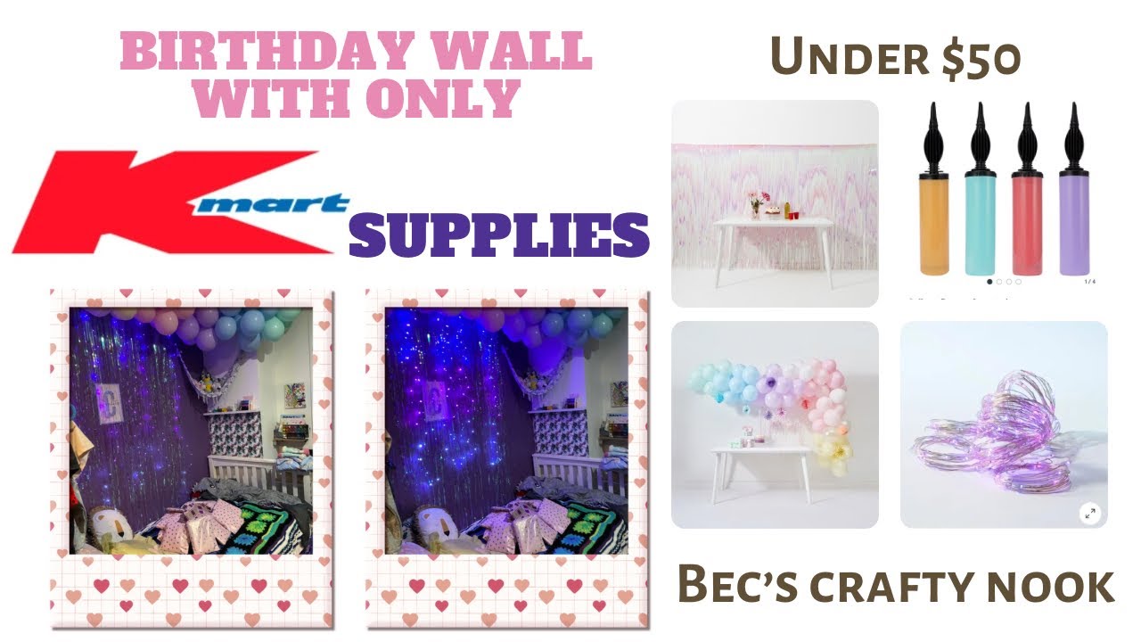 DIY Birthday wall decoration | Kmart party supplies | kmart balloon ...