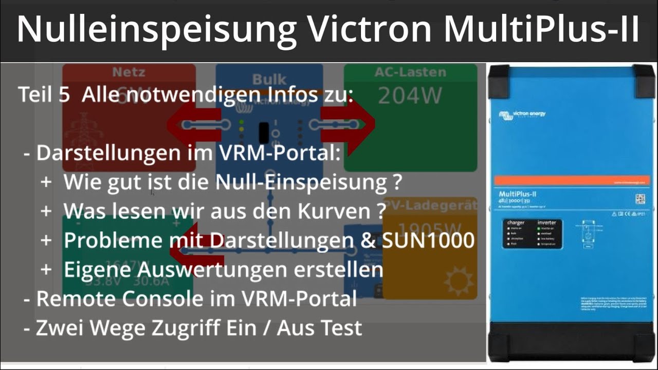 Nulleinspeisung Victron MultiPlus-II Teil 5: VRM-Portal ...
