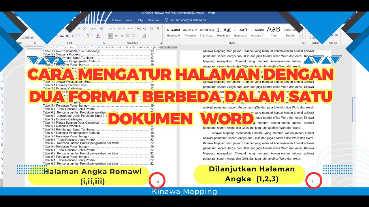 Cara Mengatur Halaman Dengan 2 Format Berbeda di Microsoft Word - YouTube