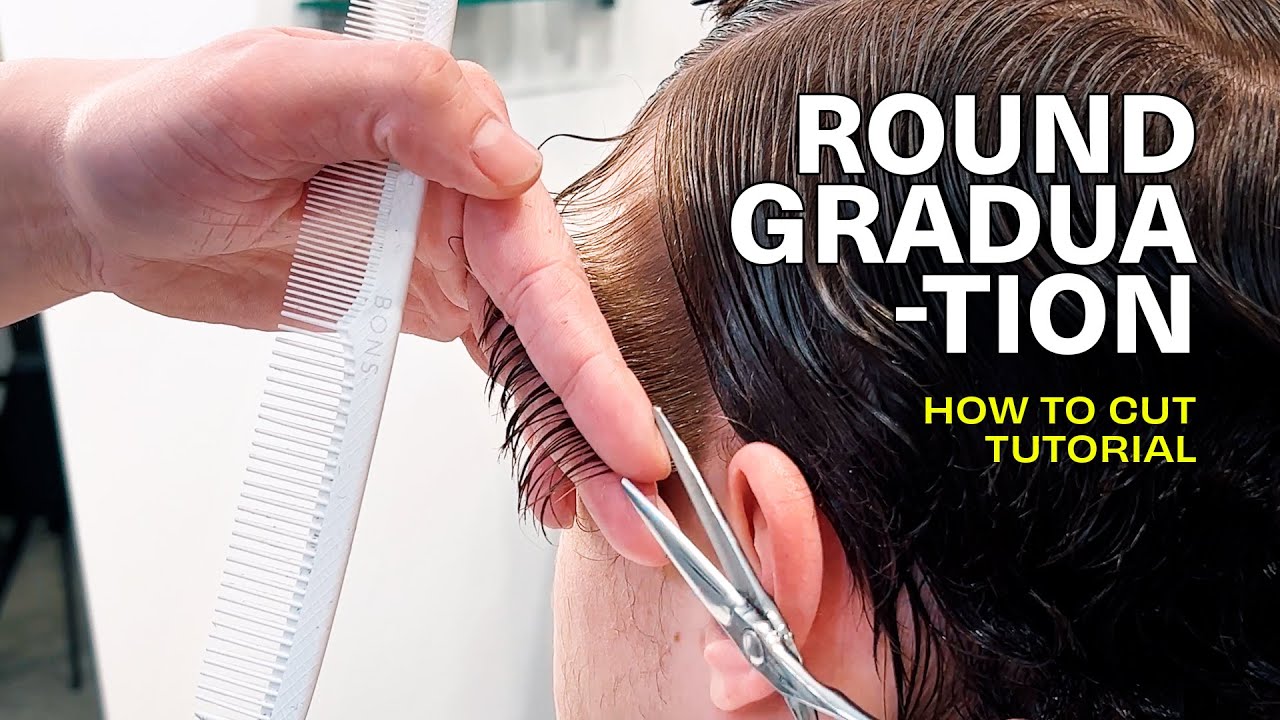 How To Cut A Round Graduation Haircut - YouTube