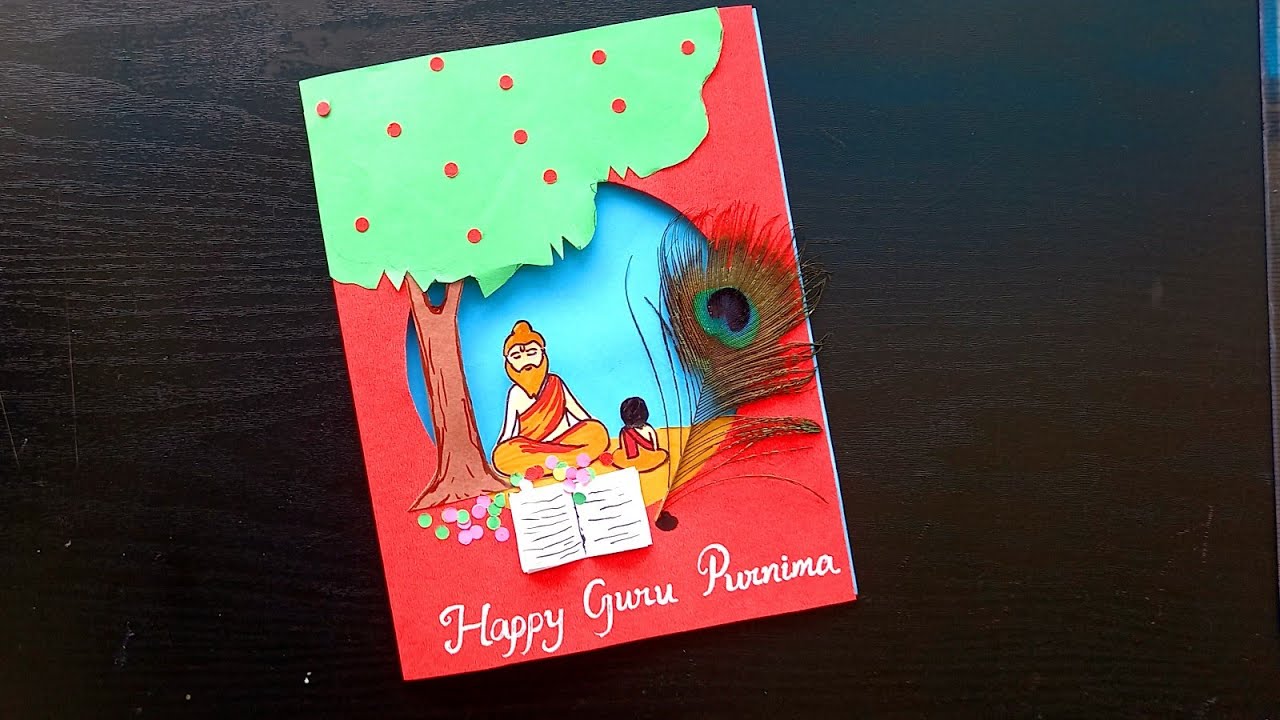 Beautiful Handmade Guru Purnima Card How To Make Guru Purnima beautiful-handmade-guru-purnima-card-how-to-make-guru-purnima