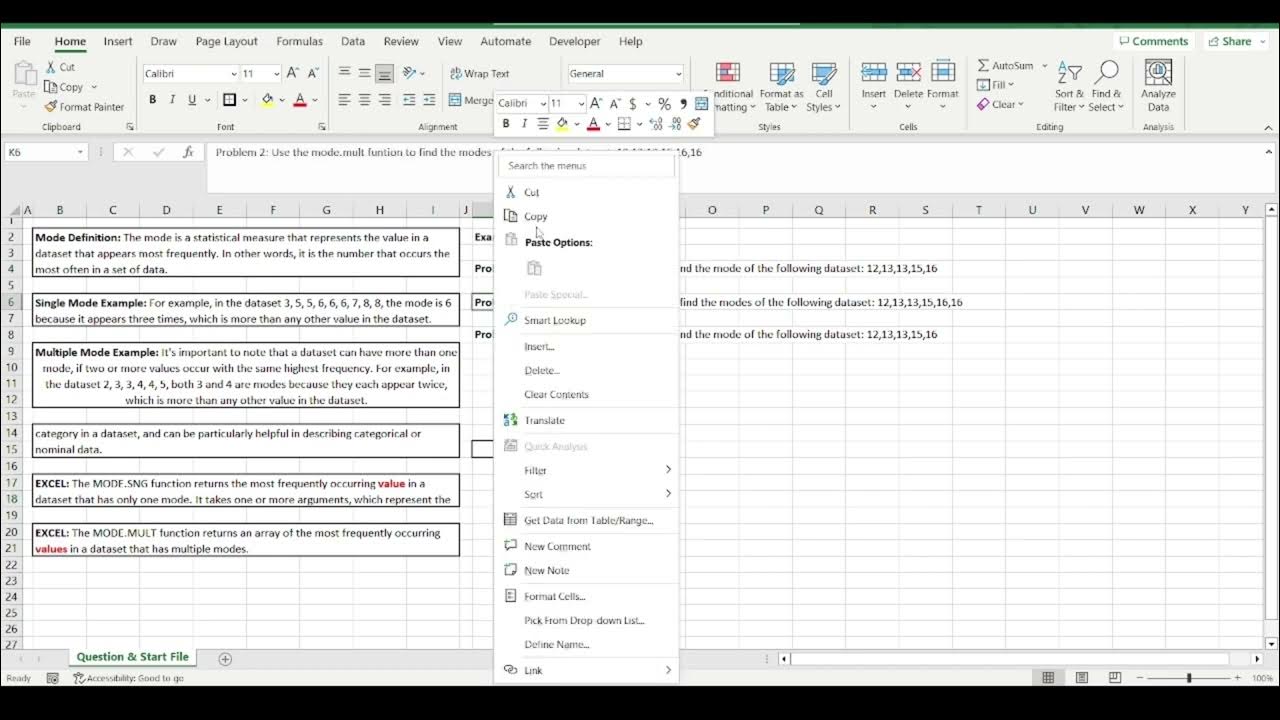 How to Calculate the Mode using Excel - YouTube