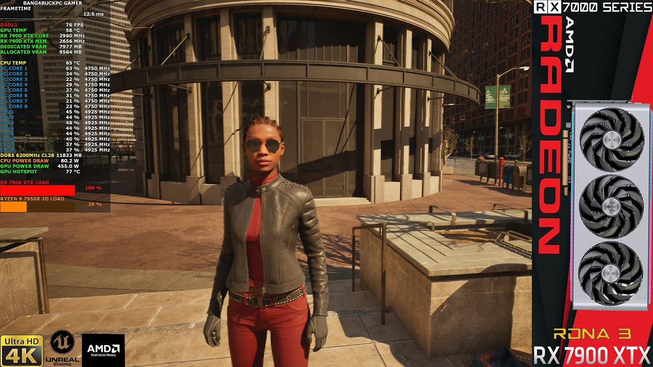 Matrix City Sample Unreal Engine 5 Demo 4K | RX 7900 XTX | R9 7950X 3D ...