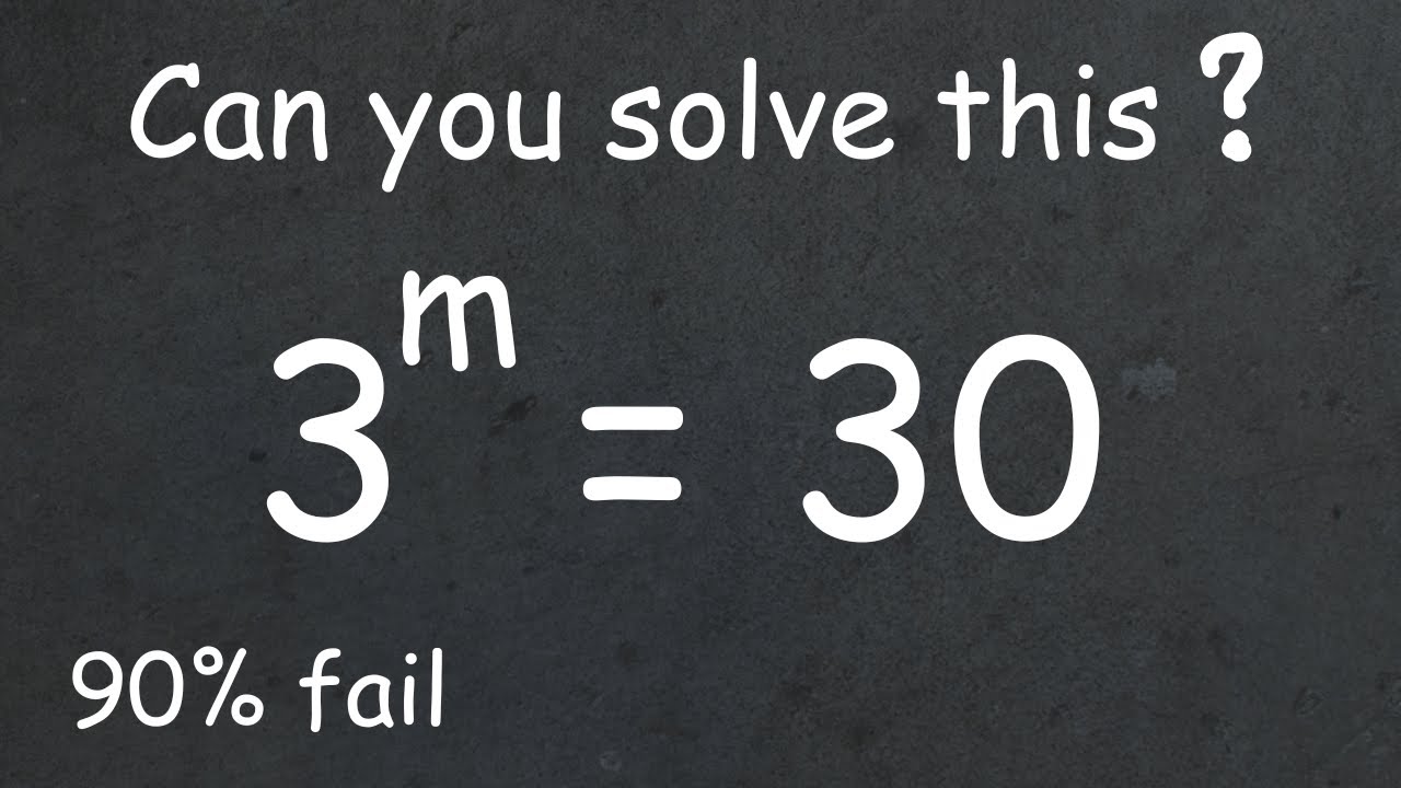German Math Olympiad | How To Solve This: 3^m=30 | eMath - YouTube