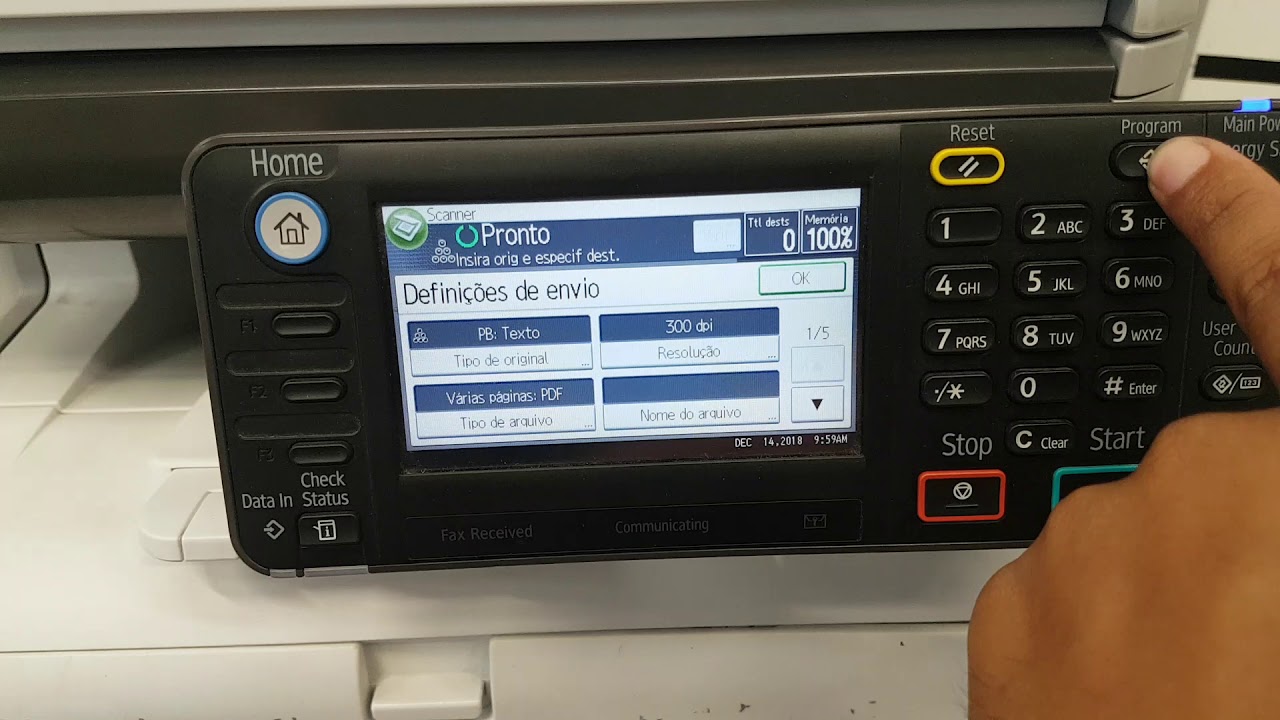 RICOH 4510 ( SALVAR CONFIGURAÇÕES DO SCANNER ) - YouTube