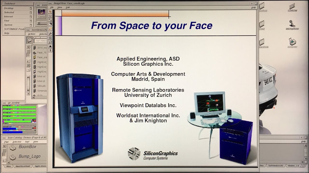 From Space to your Face demonstrated on an SGI Tezro - YouTube