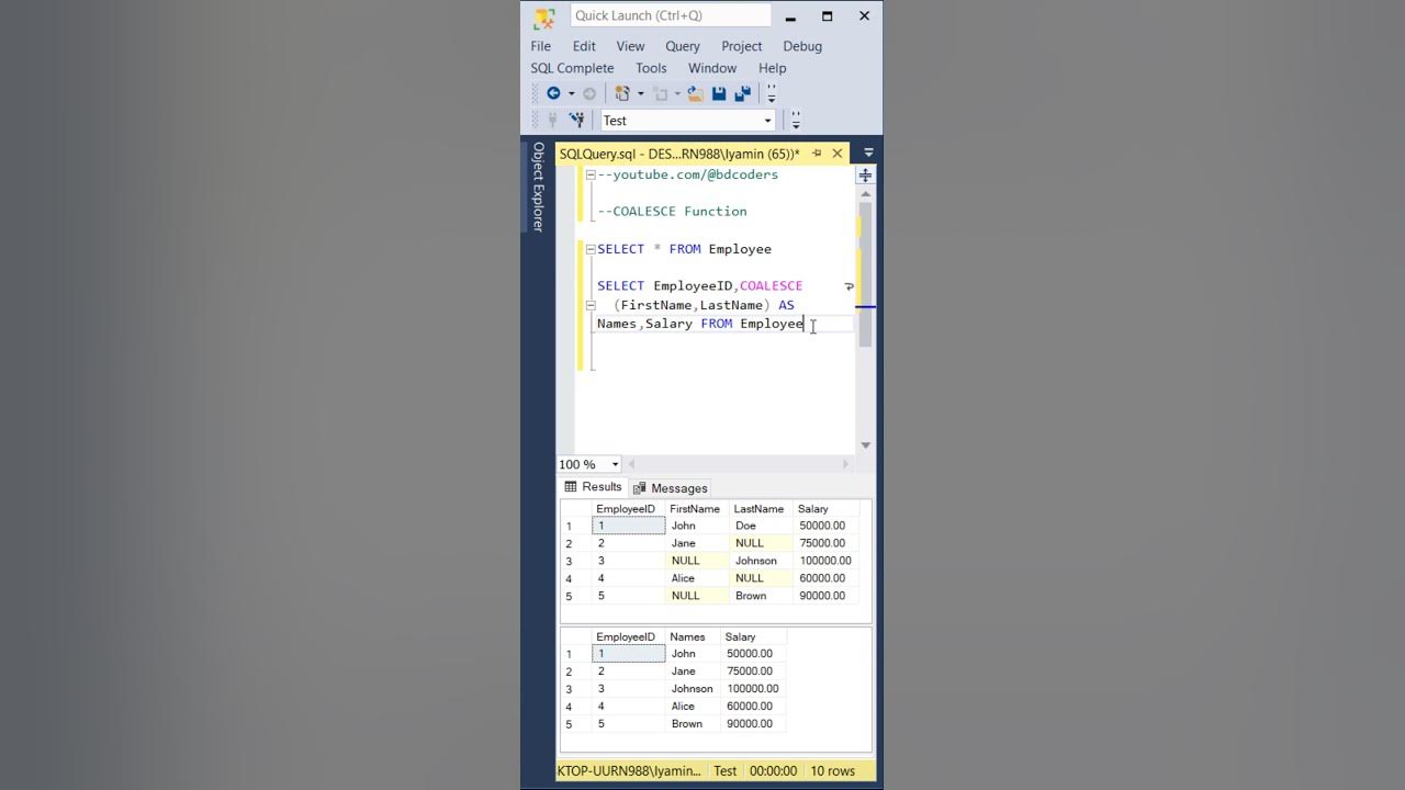 Coalesce Function Shorts Sqlserver Codingbd Csharptutorial Coding Cprogrmming Youtube