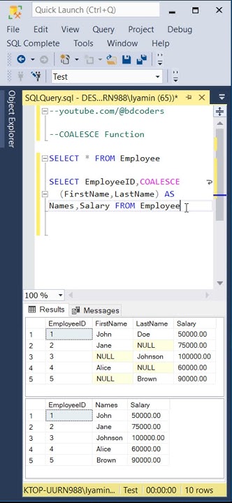 Coalesce Function Shorts Sqlserver Codingbd Csharptutorial Coding Cprogrmming Youtube