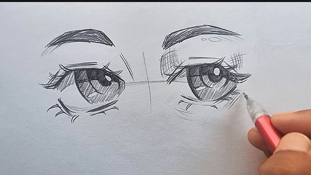 How to draw eyes like this!!.. || step-by-step tutorial || easy sketch ...