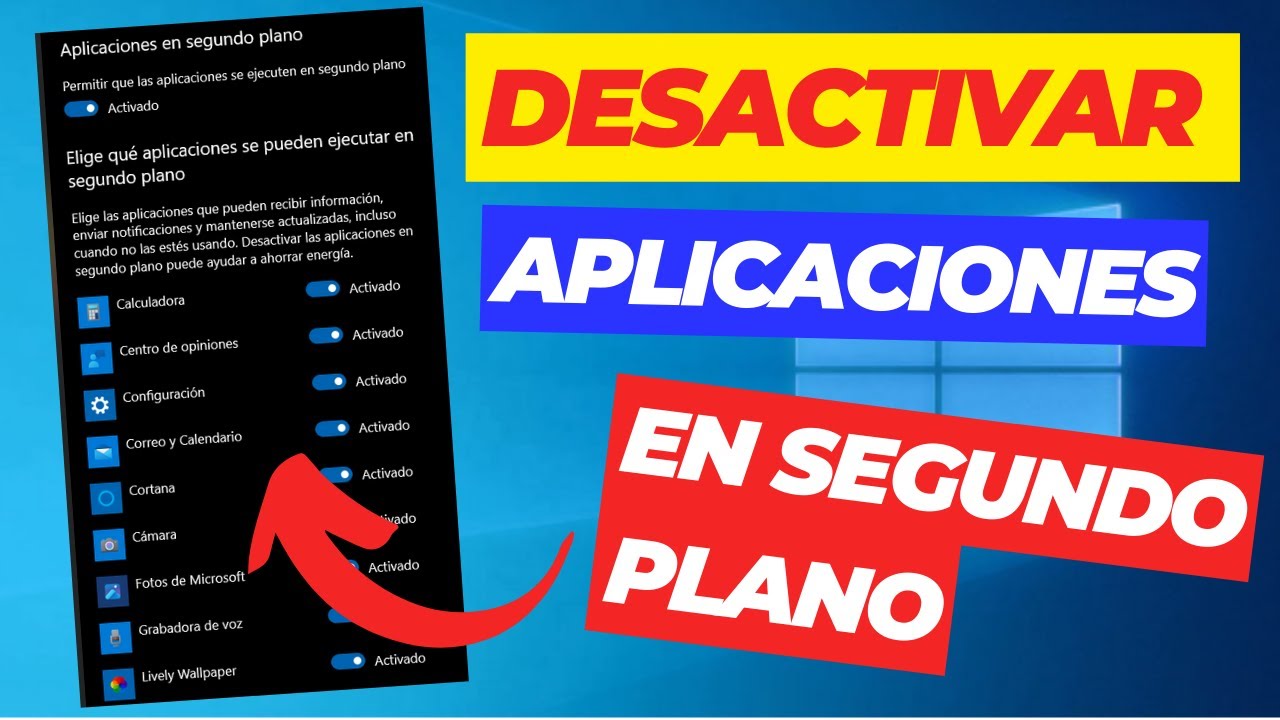 DESACTIVAR O DESHABILITAR Aplicaciones en SEGUNDO PLANO en Windows 10 ...