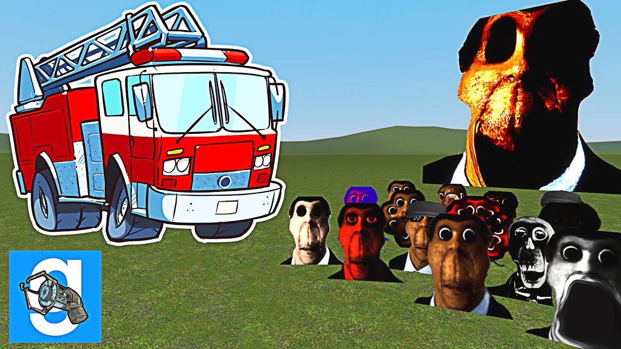 OBUNGA FAMILY VS FIRE TRUCK In Garry's Mod! - YouTube