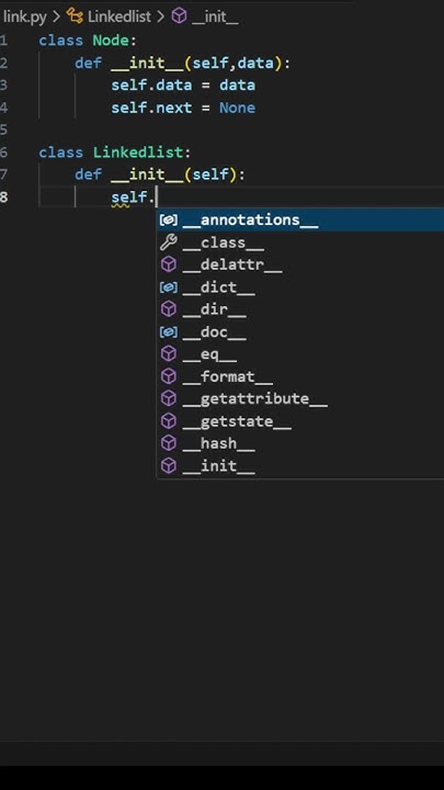 Linked List - Insert at beginning Method #shorts #python #vscode #programming #youtubeshorts ...