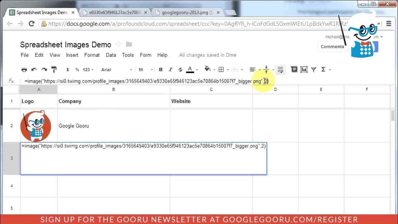 Insert images into Google Spreadsheet cells - YouTube