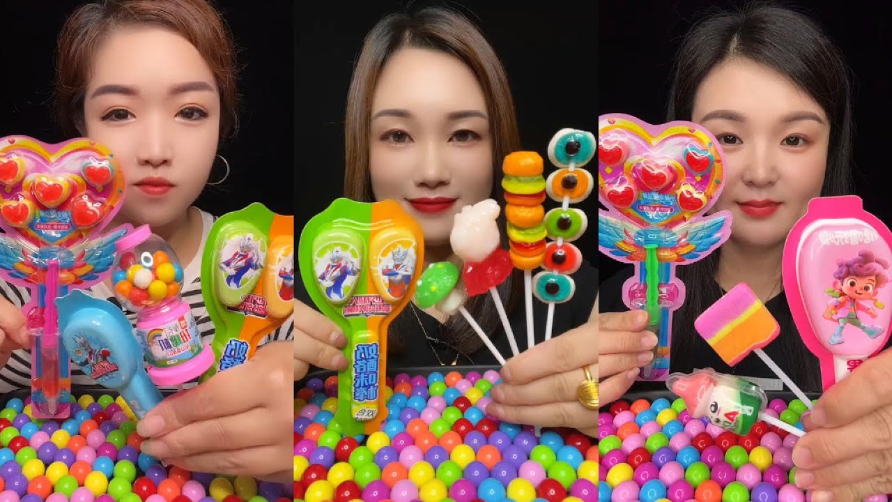 Colorful Candy Snacks P165 🍭🌈🍫 | ASMR Mukbang 🎉 #sweet #candy #snacks # ...