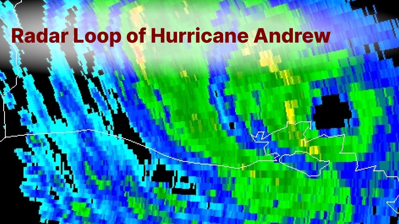 Houston Radar Loop of Hurricane Andrew (1992) - YouTube