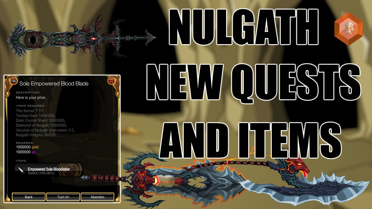 AQW New Nulgath Quests + Secret Empowered Sole Bloodletter Quest ...