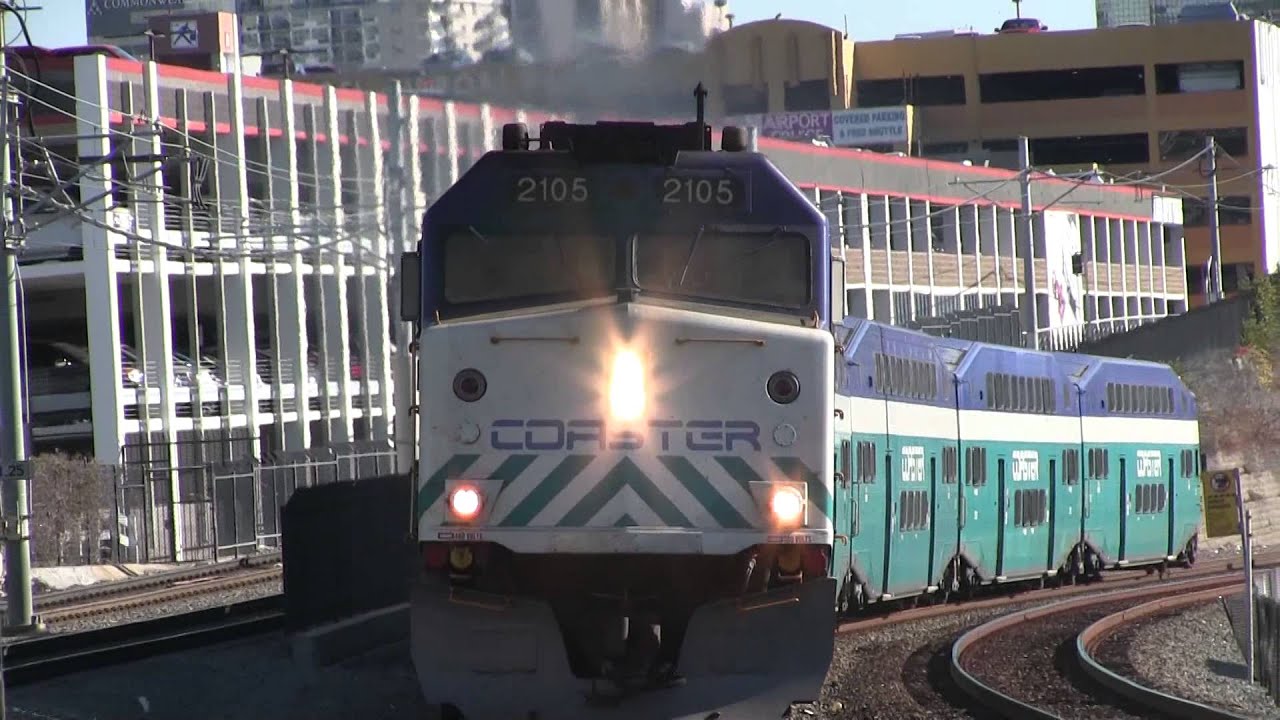 NCTD Coaster - Morrison-Knudsen F40PHM-2C #2105 at Middletown - YouTube