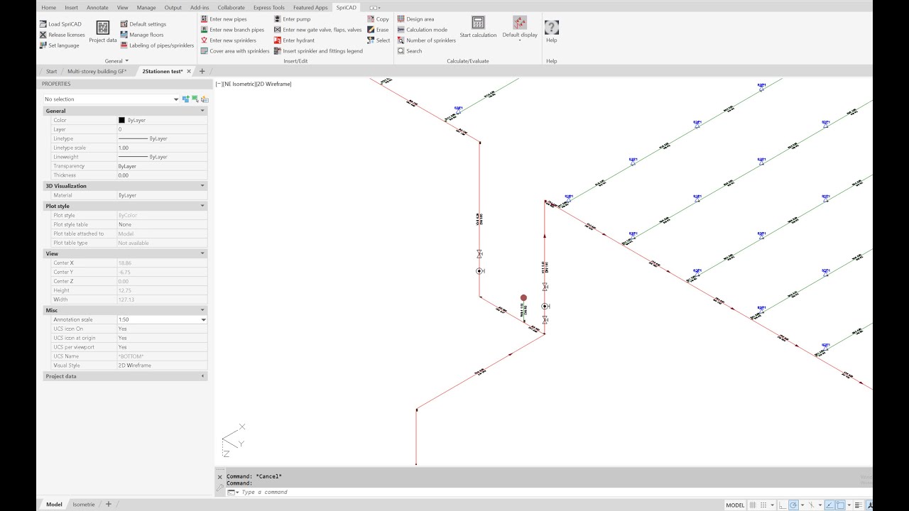 SpriCAD® AutoCAD and BricsCAD 5.0 - Calculation hydrant system combined ...