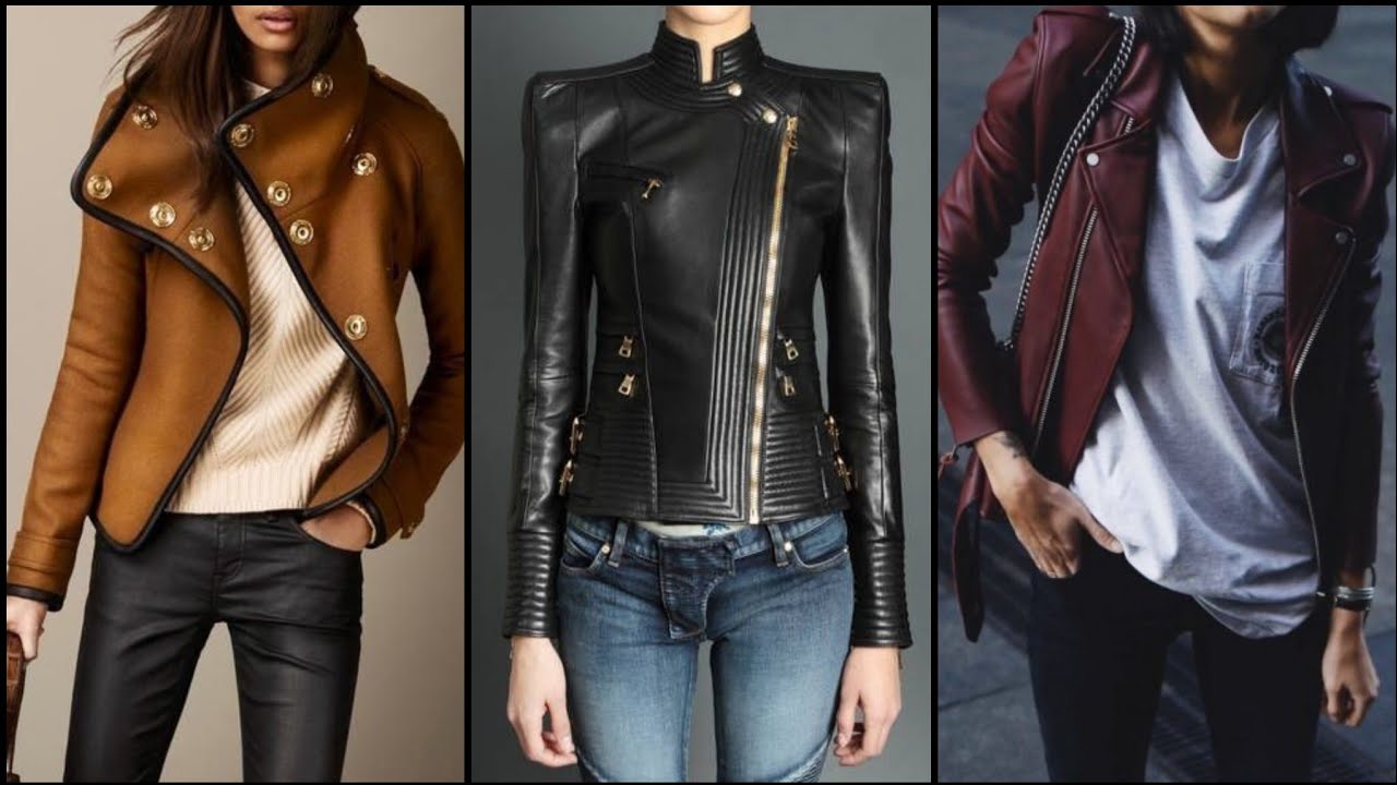 Most beautiful on Demanding stylish Lather jacket design for girls ...