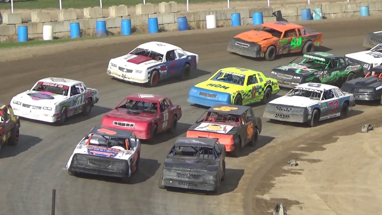 Street Stock 3 Wide Start Feature Race at Crystal Motor Speedway ...