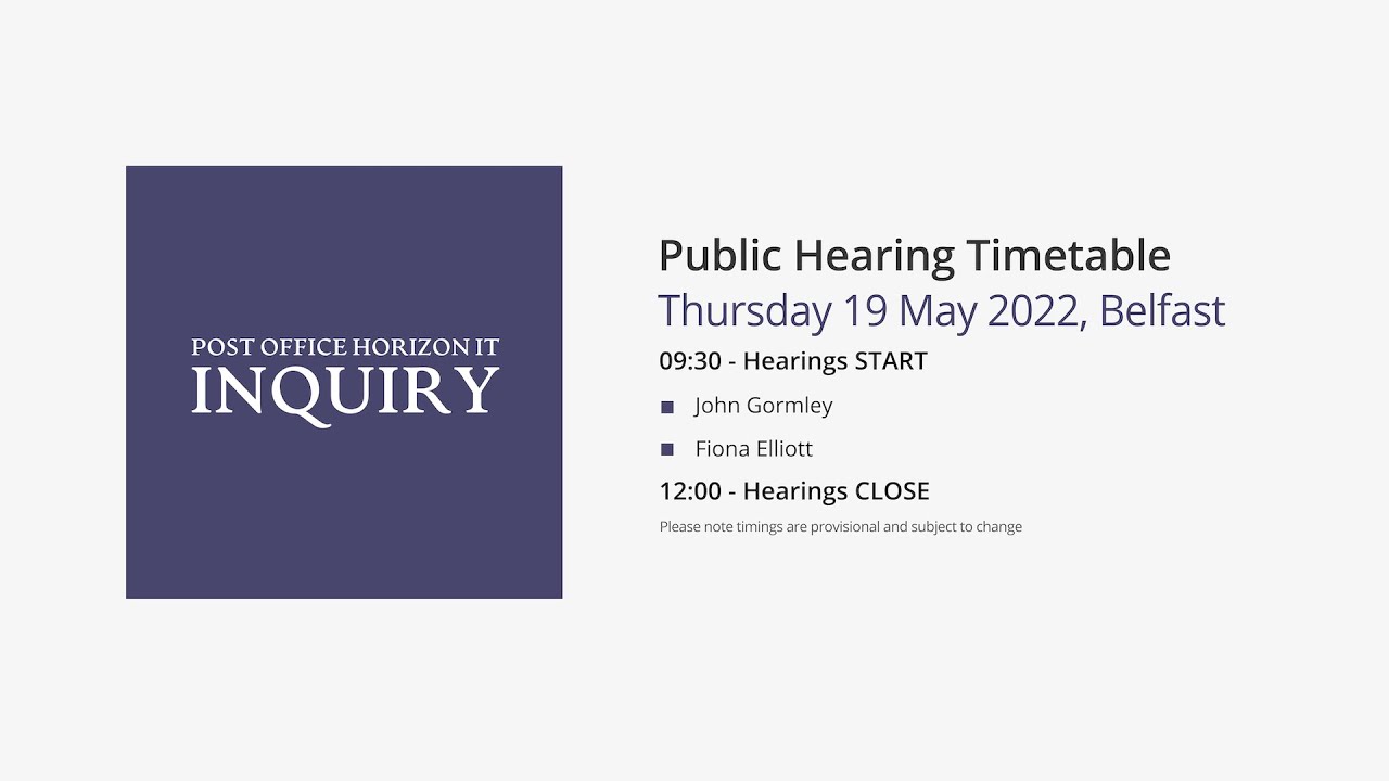 Post Office Horizon IT Inquiry Human Impact - Day 20 AM Live Stream (19 ...