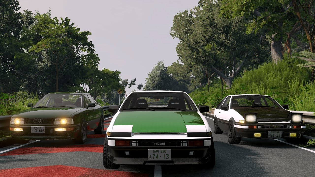 My AE86 vs AE86 Sheltys vs Audi A90 B3 | Hakone Turnpike | Touge ...