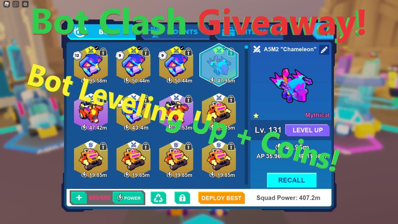 🔴 Bot Clash Giveaway! Bot Leveling Up + Coins!!! - YouTube