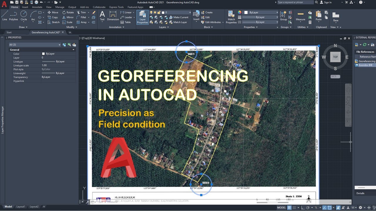 How To Georeferencing Map In AutoCAD - YouTube