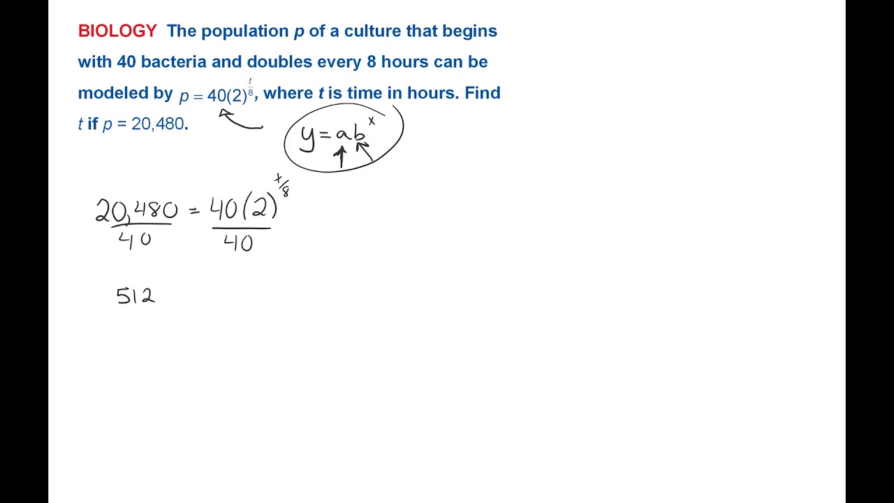 Exponential Bacteria Growth Problem - YouTube