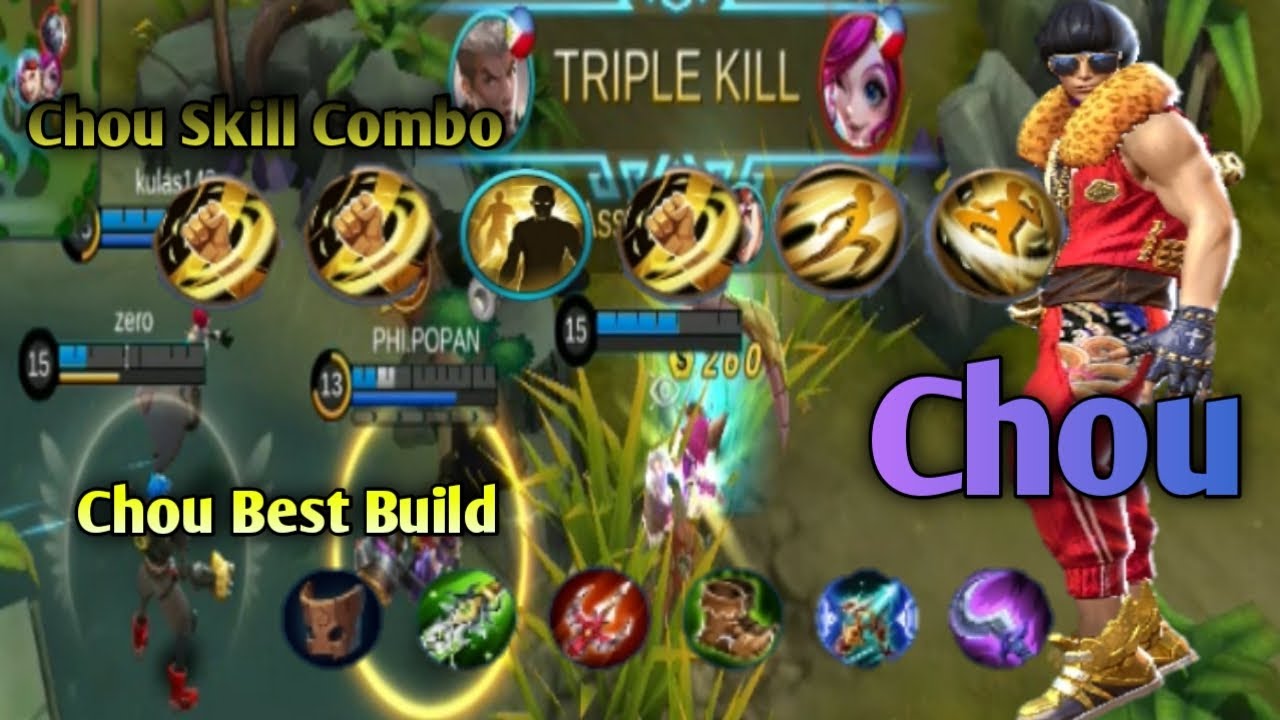 Chou Skill combo| Chou best gameplay - Mobile Legends Bang Bang - YouTube