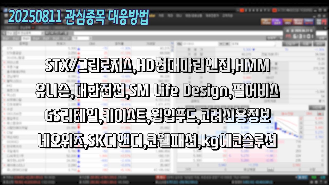 250811 STX HD현대마린엔진 HMM 유니슨 대한전선 GS리테일 SM Life Design 펄어비스 키이스트 윙입푸드 스튜디오 드래곤 고려신용정보 SK디앤디 코웰패션 ...
