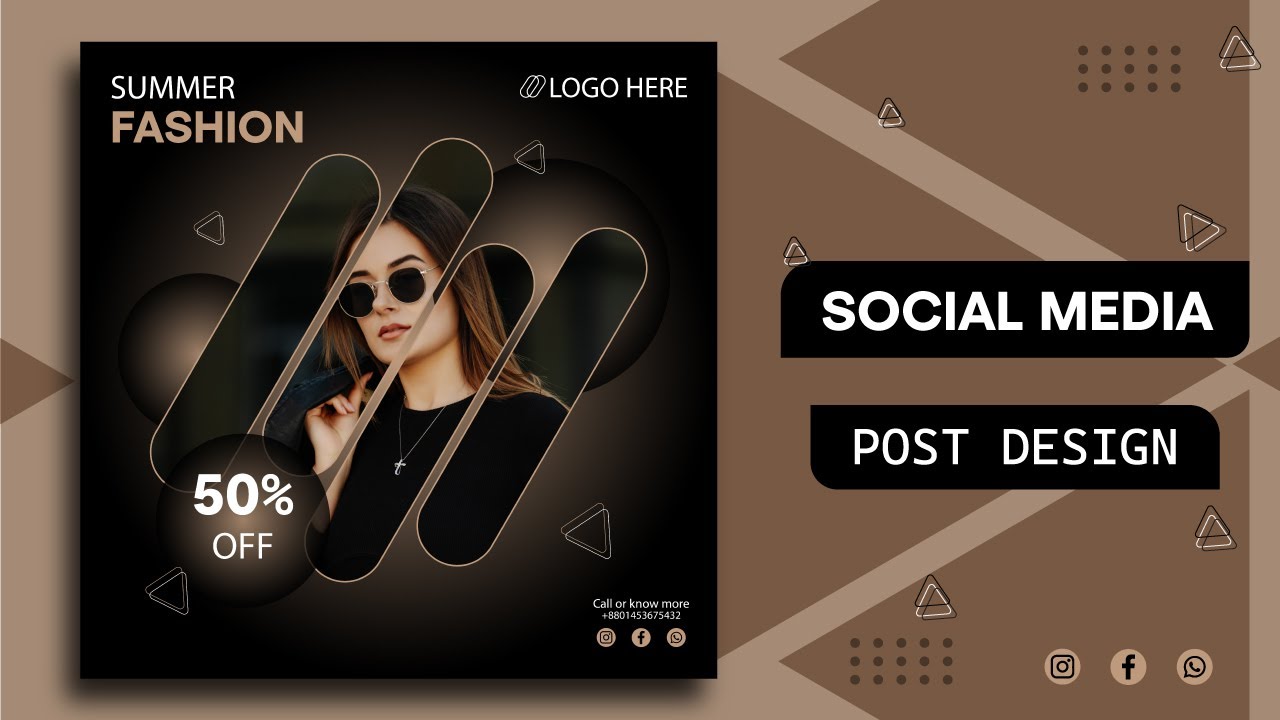 Social Media Post Design in Adobe Illustrator 2024 | Instagram Post ...