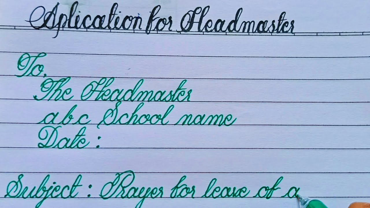 Application for Headmaster in English🏫 l English Application for ...
