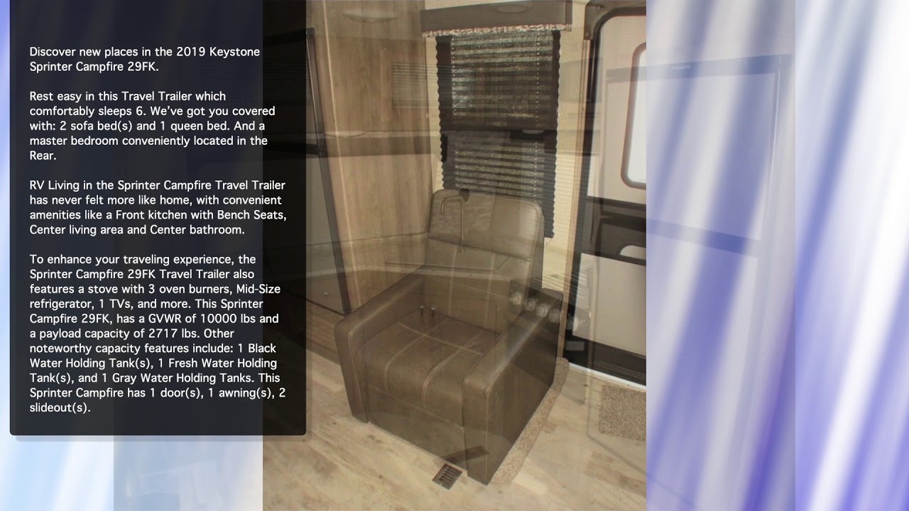 RV World Yuma - 2019 KEYSTONE SPRINTER CAMPFIRE 29FK - YouTube