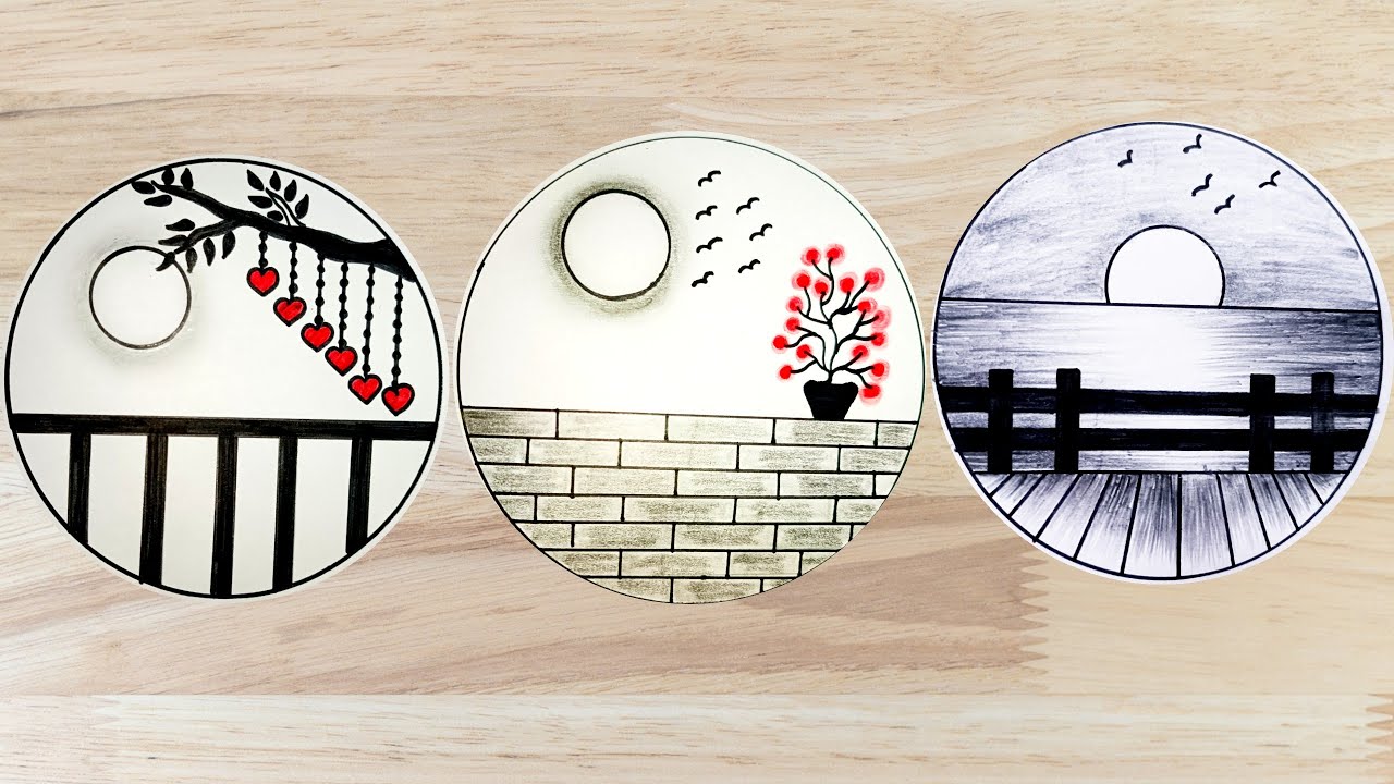 3Beautiful circle drawing easy way to step by step #Circle drawing # ...