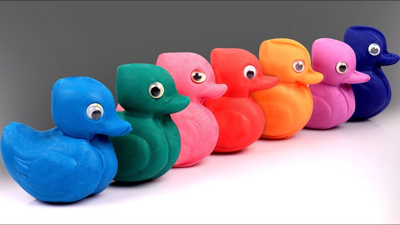 Learn Colors With Surprise Play Doh Ducks For Kids + More Colors ...
