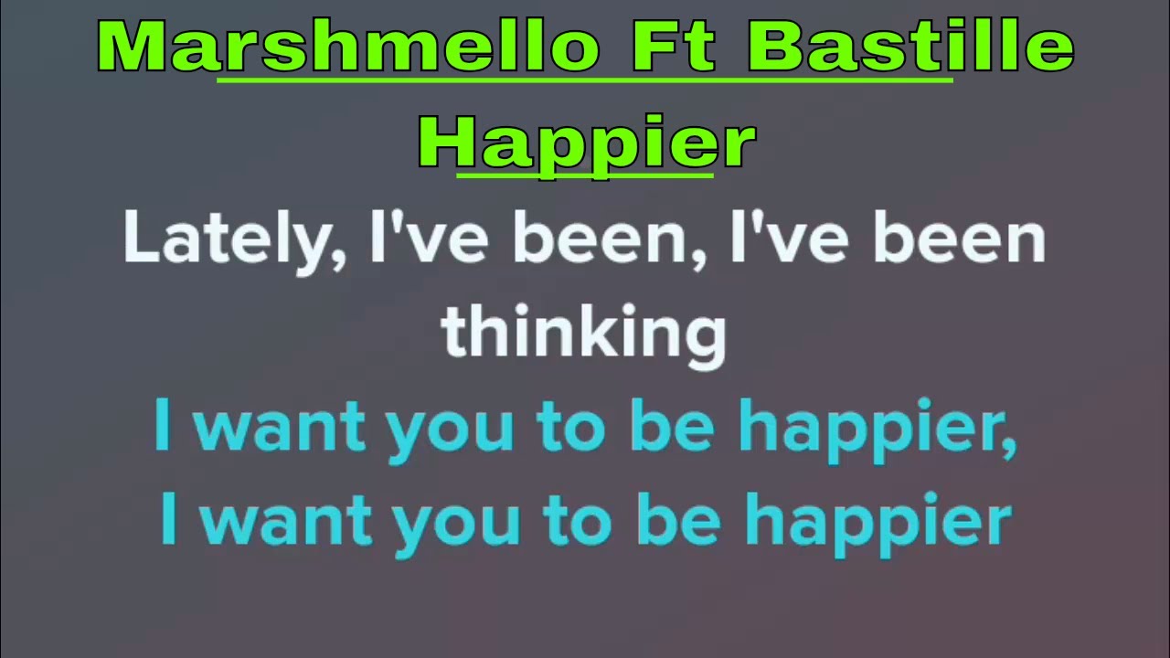 Marshmello - Happier (Karaoke + Lyrics) Ft.Bastille - YouTube