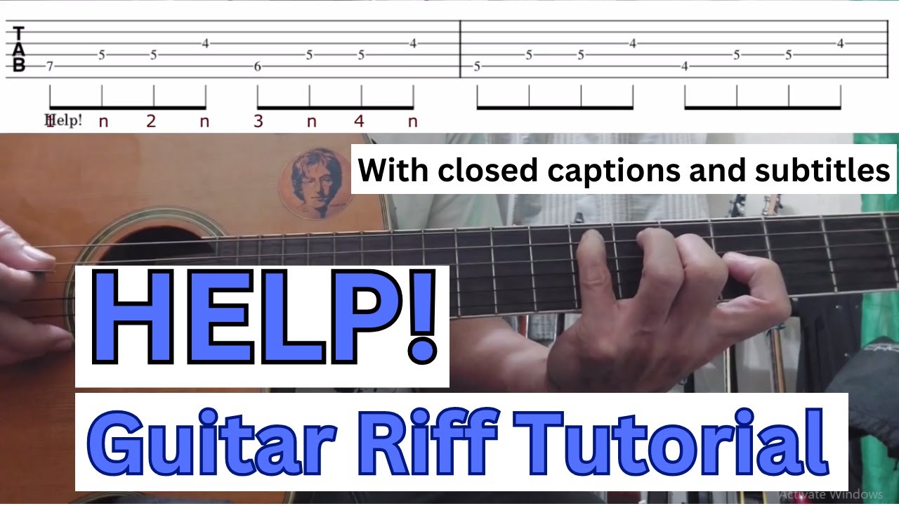 HELP! - The Beatles - How To Play The Guitar Riff Played by George ...