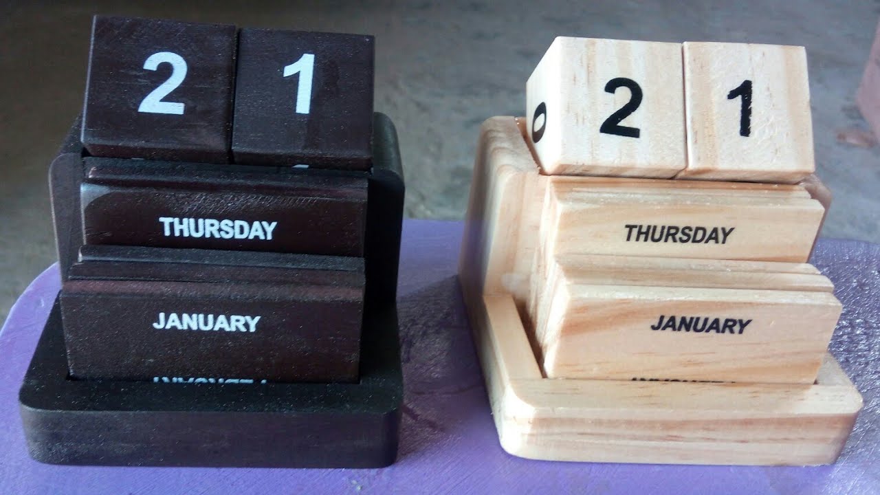 How to make a wooden calendar ll Diy -Desk Calendar ll Diy Wooden ...