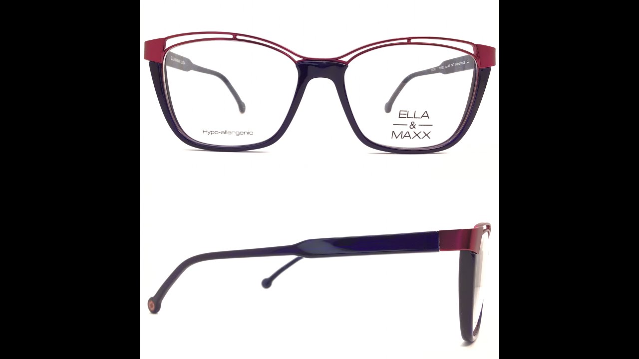 ella & maxx 701192 navy pink eyeglasses - YouTube