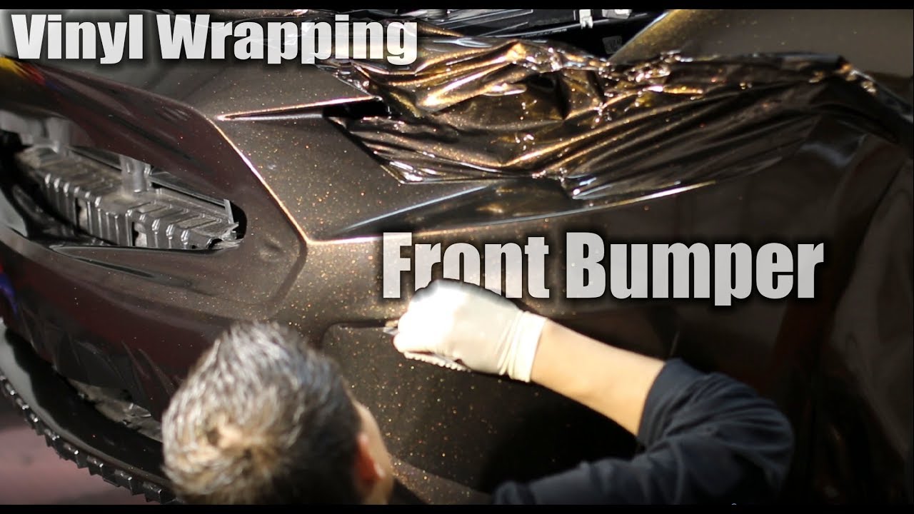 How to vinyl wrap a Front Bumper Wrap in KPMF Copper Black Starlight ...