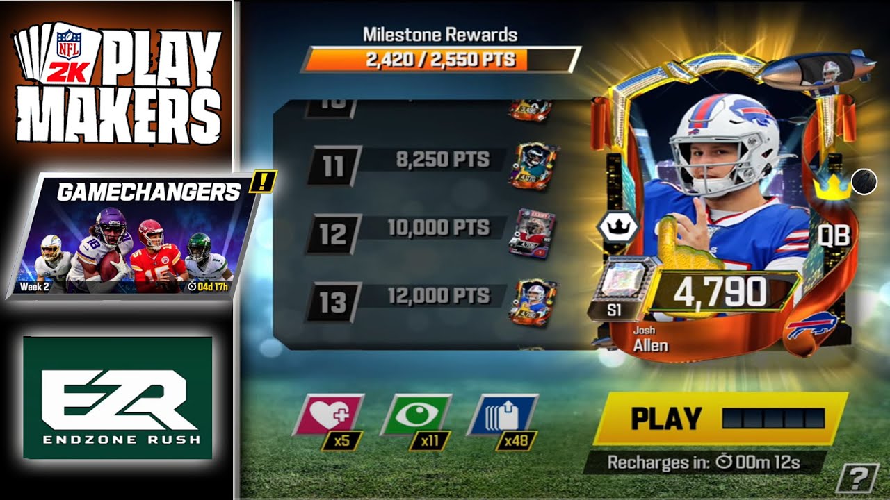 NFL2K PLAYMAKERS! GAMECHANGERS Week 2 Games 9/15. Endzone Rush! - YouTube